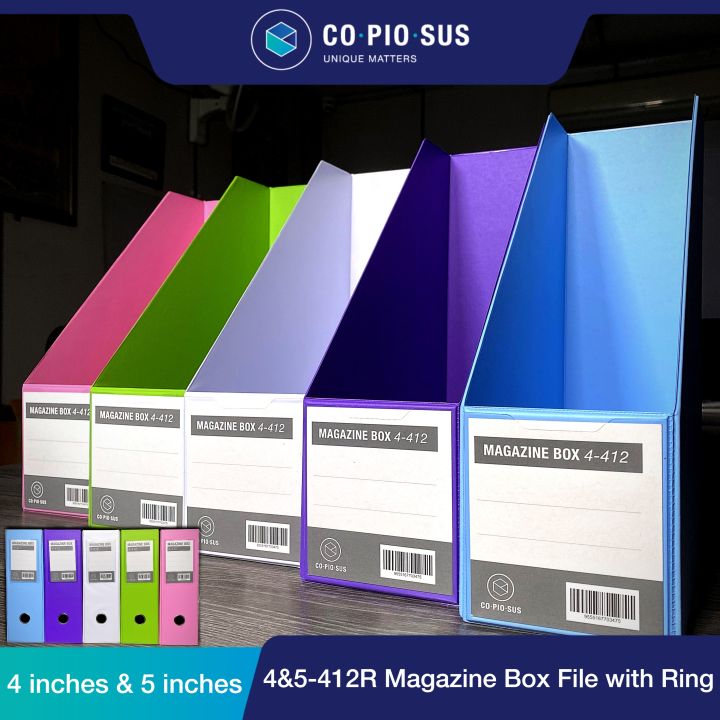 COPIOSUS [SPECIAL] 4&5 inches PVC Magazine Box File With Ring Hole 412 ...
