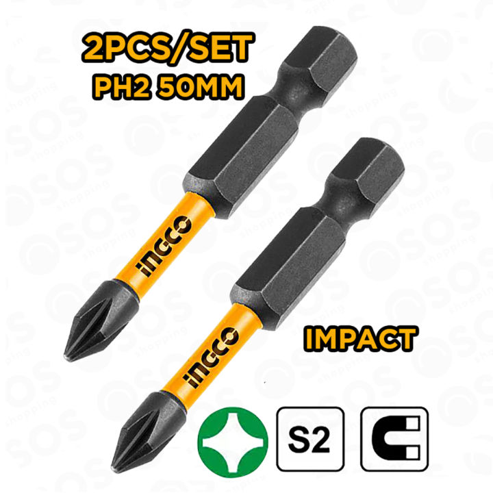 Ingco Impact Screwdriver Bits PH1,25mm to PH2+SL6,65mm Sold Per Set ING-HT *OSOS* | Lazada PH
