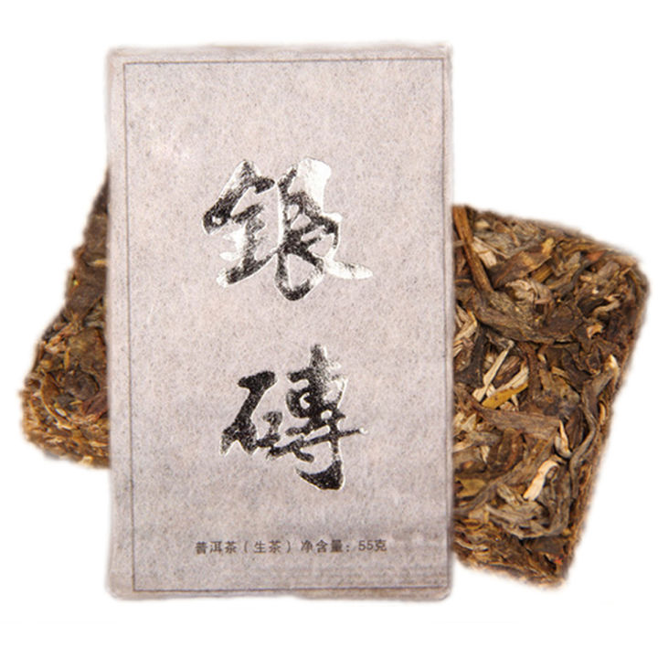 Chinese Yunnan Mini Brick Tea Silver Brick Collection Pu'er Tea Brick ...