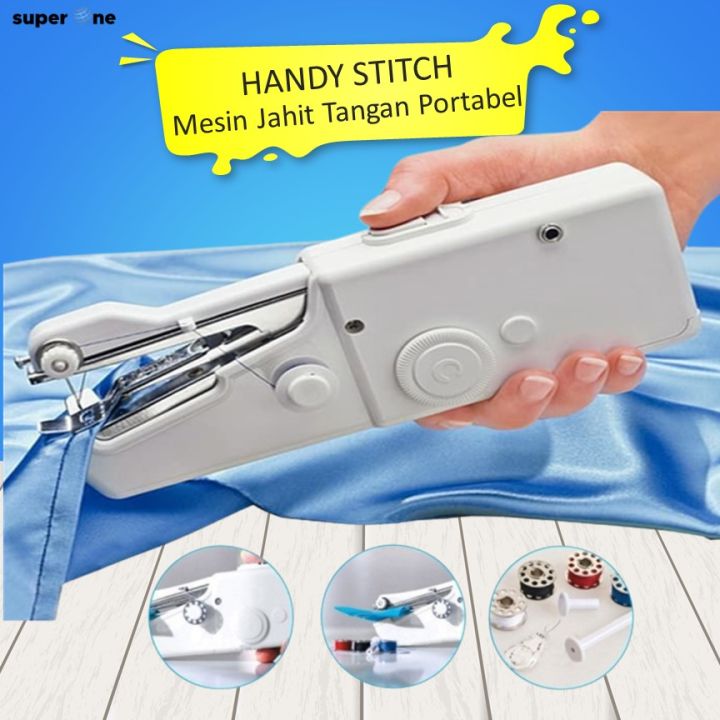 Mesin Jahit Tangan Portable Handy Stitch Staples Kain Pakaian Mini ...