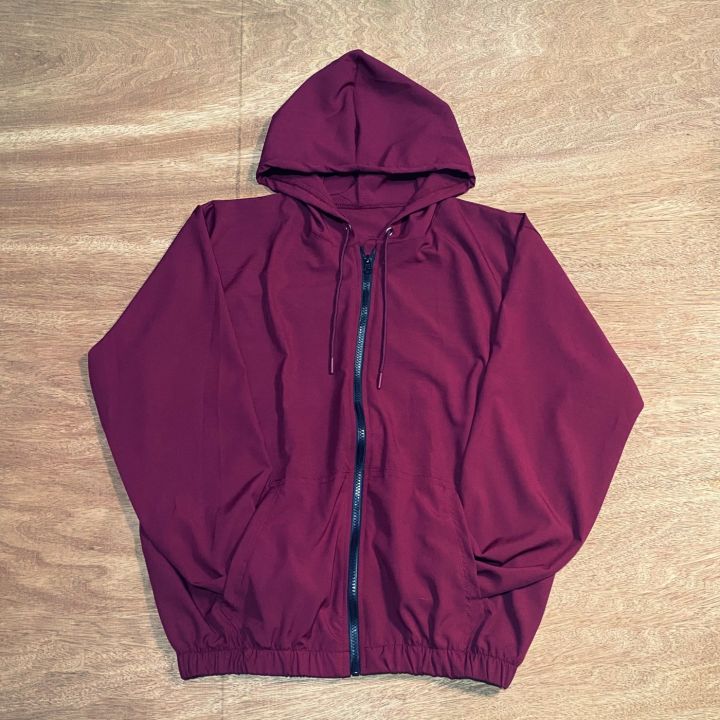 Maroon Windbreaker Taslan Jacket with Pockets and Hood | Lazada PH