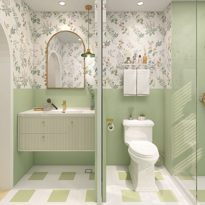 Soft French patterned tiles 400x800 all-ceramic plain color avocado ...