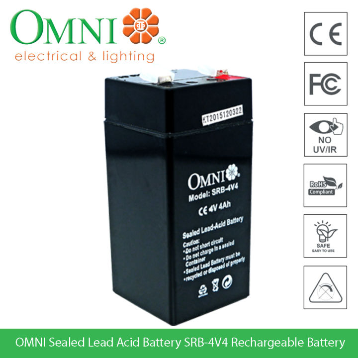 OMNI Sealed Lead Acid Battery SRB-4V4 Rechargeable Battery | Lazada PH