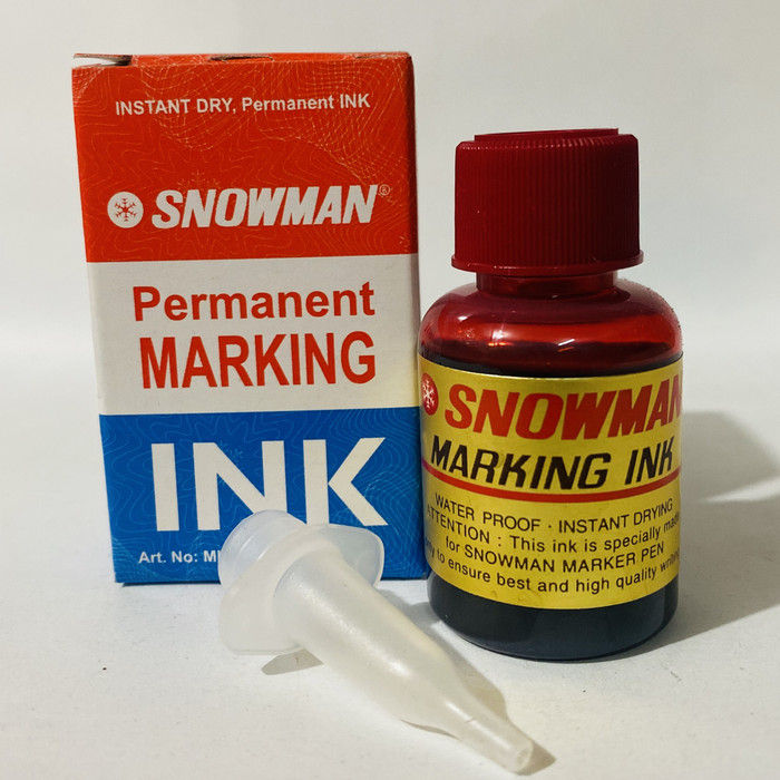 Tinta Snowman Permanent Ink Merah | Lazada Indonesia
