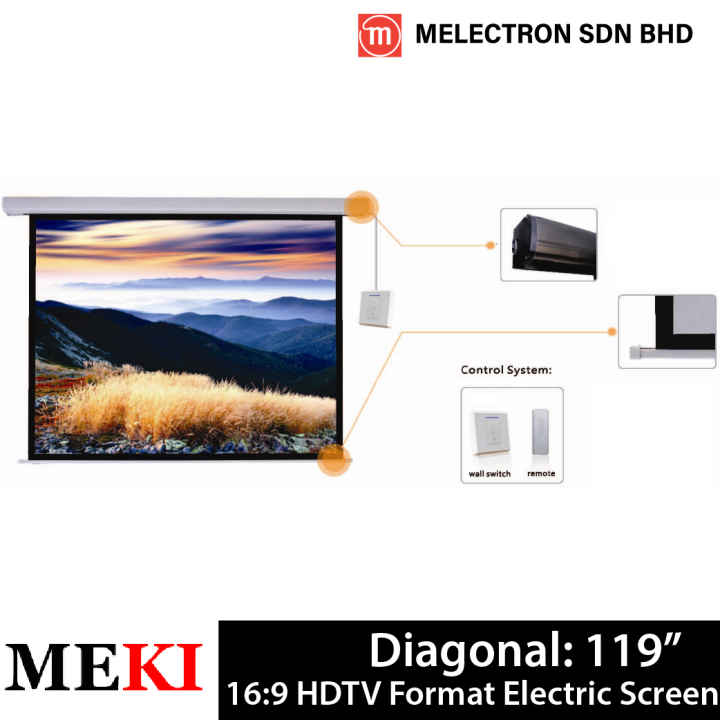 MEKI 16:9 HDTV Format Electric Projector Screen with Wired & Wireless ...