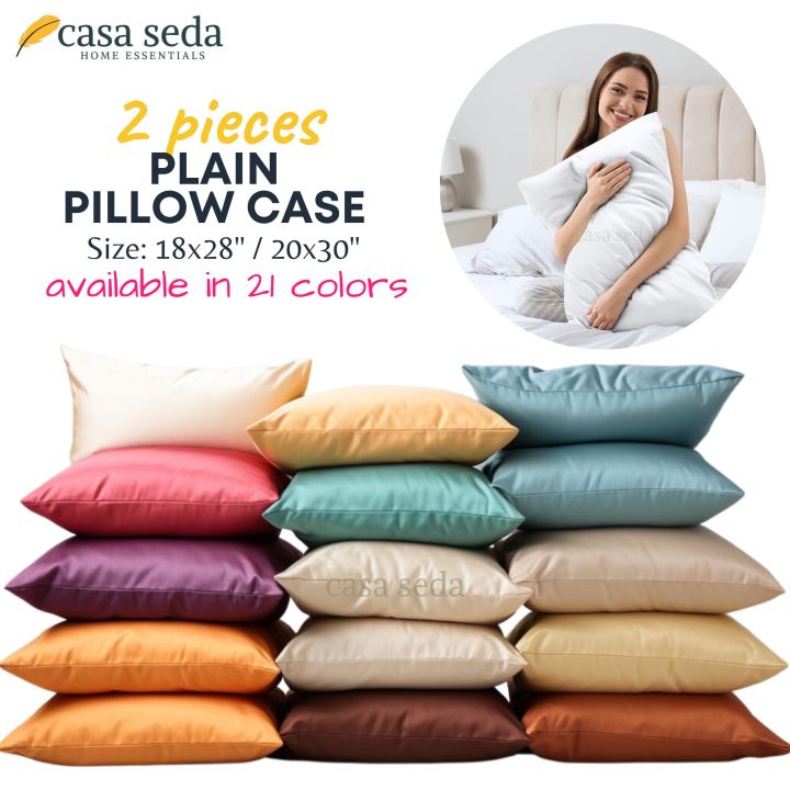 Casa Seda - 2 pcs Plain Extra Pillow Case 20x30 or 18x28 inch | Green ...