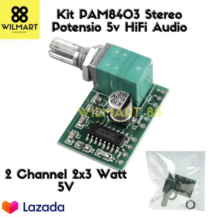 Ampli Mini KIT PAM 8403 2 x 3 Watt 5Volt Potensio | Kit Amplifier ...