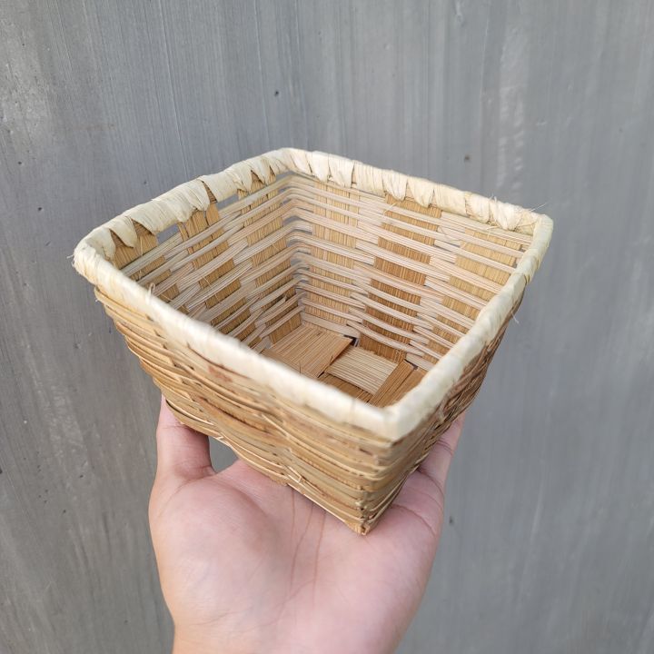 Native Buri square with rafia 5x5x3 inches | Lazada PH