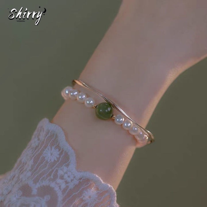 สร้อยข้อมือไข่มุกผู้หญิงระดับไฮเอนด์เต็มสนามแฟนสร้อยข้อมือหมุนลูกปัดโชค ...