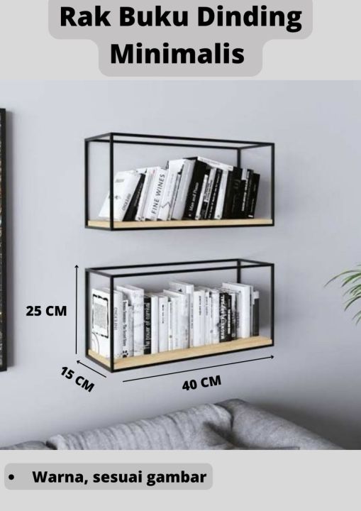 Rak Buku Dinding Minimalis Kotak | Lazada Indonesia