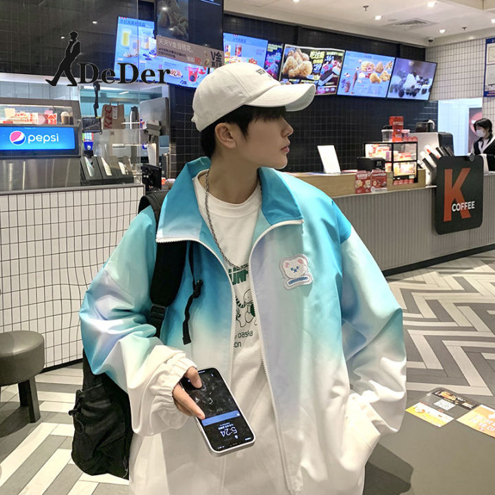 DeDer แจ็กเก็ตผู้ชาย,เสื้อโค้ทคู่รักแฟชั่นเกาหลีไล่โทนสีสุดเท่ | Lazada ...