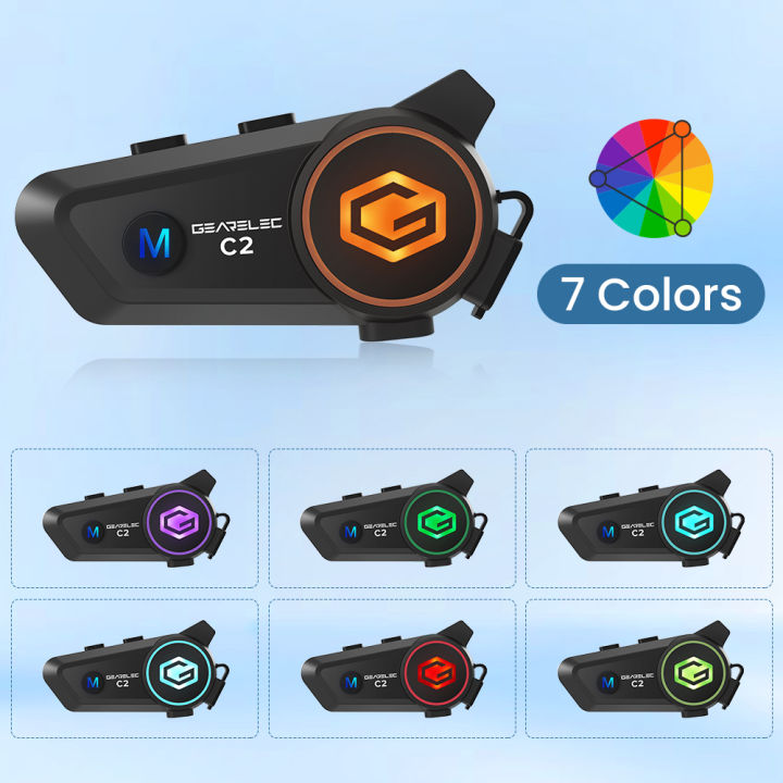 GEARELEC C2 motorcycle helmet intercom 5.3 Bluetooth headset 2 people ...