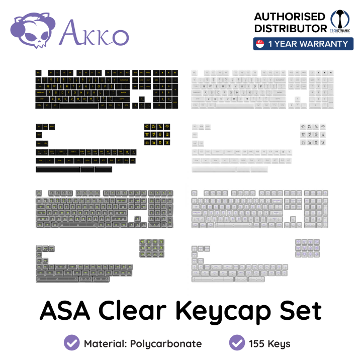 AKKO Clear Transparent Keycap Set with 4 Color Options | Lazada Singapore