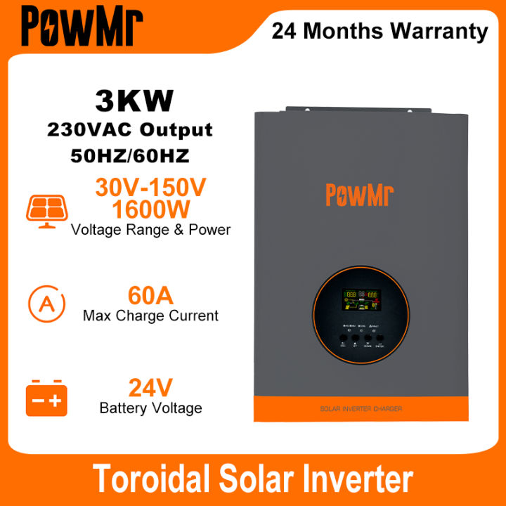 [Toroidal inverter] PowMr 3KW Solar Inverter Built -in 60A charging ...