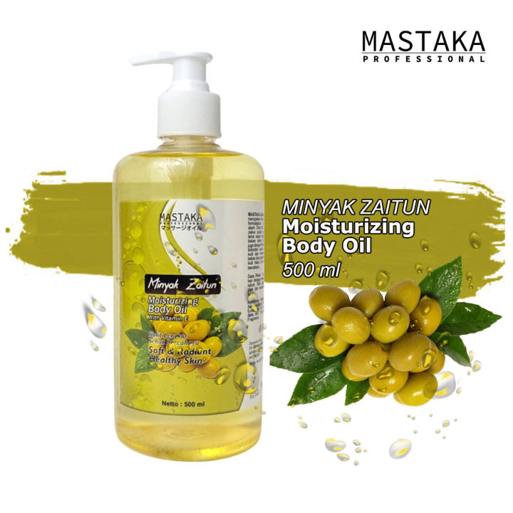 MASTAKA Zaitun Massage Oil Minyak Zaitun Body Oil 500 ml Untuk Badan ...