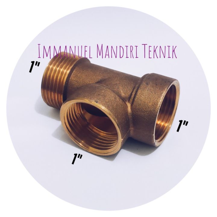 Tee drat luar dalam 1 inch / Tee pompa air 1 in / Tee 1 inch kuningan ...