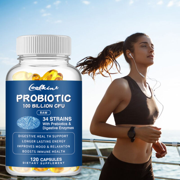 Coolkin Probiotic Enzyme Capsules 100 Billion CFU 34 Strains with Prebiotics & Digestive Enzymes ...