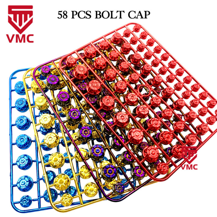 VMC Motorcycle 58Pcs Bolt Cap Engine Cover Bolt Cap Cup Universal ...