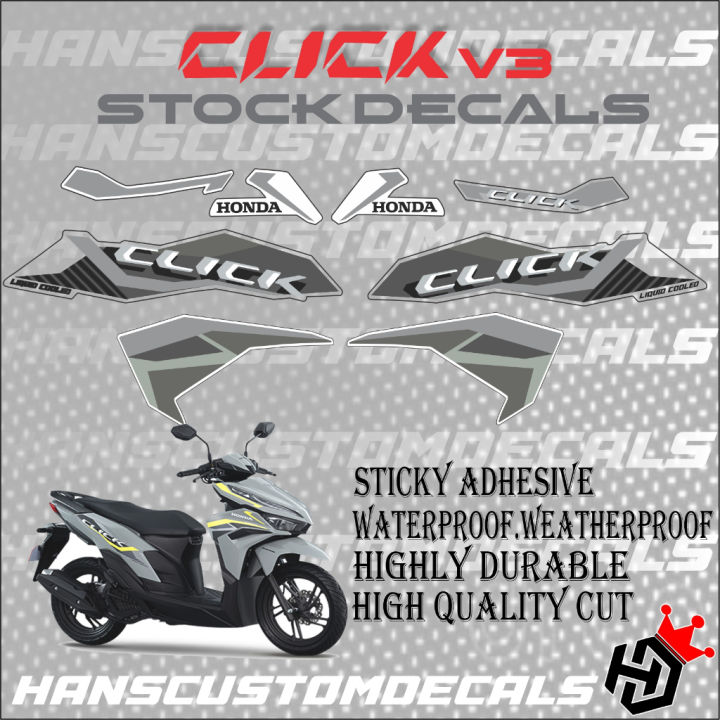 honda click v3 stock decals printed laminated original | Lazada PH