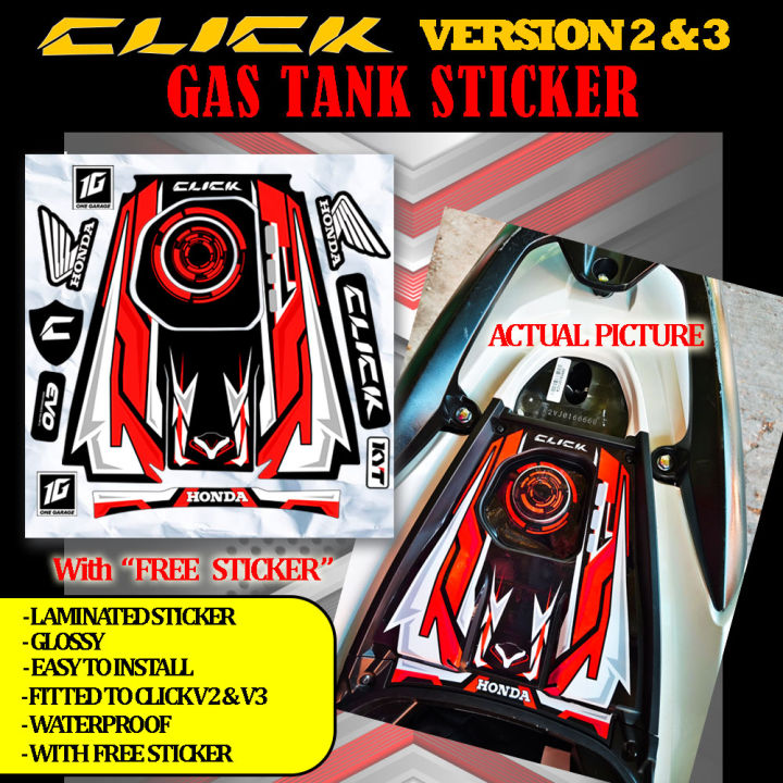 CLICK VERSION 3 AND 2 GAS TANK STICKER / CLICK GAS TANK STICKER / HONDA ...