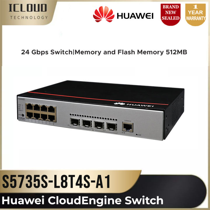 Huawei S5735-L8T4S-A1 Switch| 8 Port 100/1000Mbps Switching Capacity 24 ...