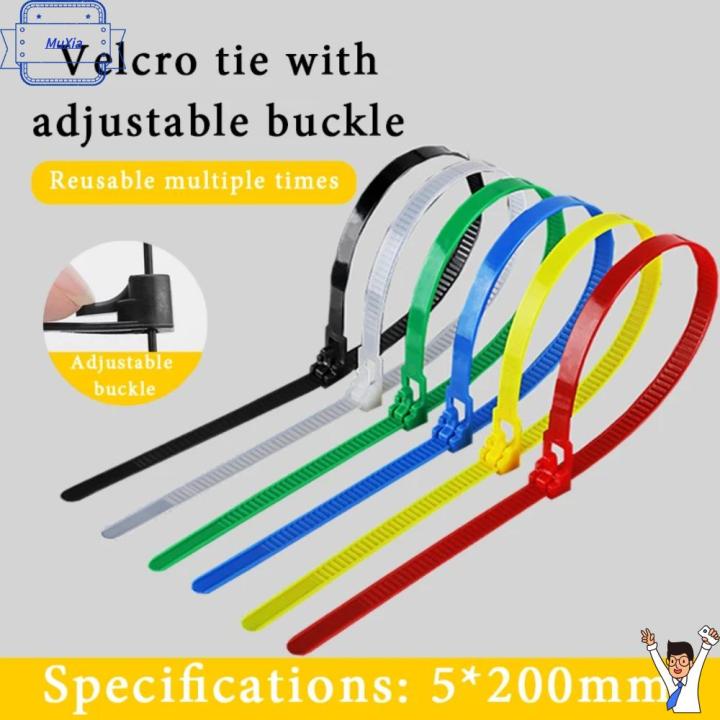 MUXIA 50pcs Nylon Cable Zip Tie Loose Slipknot 5200 Nylon Straps Ties ...