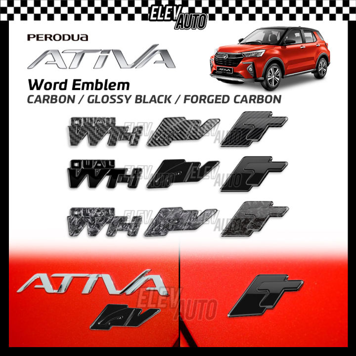 Perodua Ativa Word Emblem DUAL VVT-i / AV / T Logo Rear Word Car Emblem ...