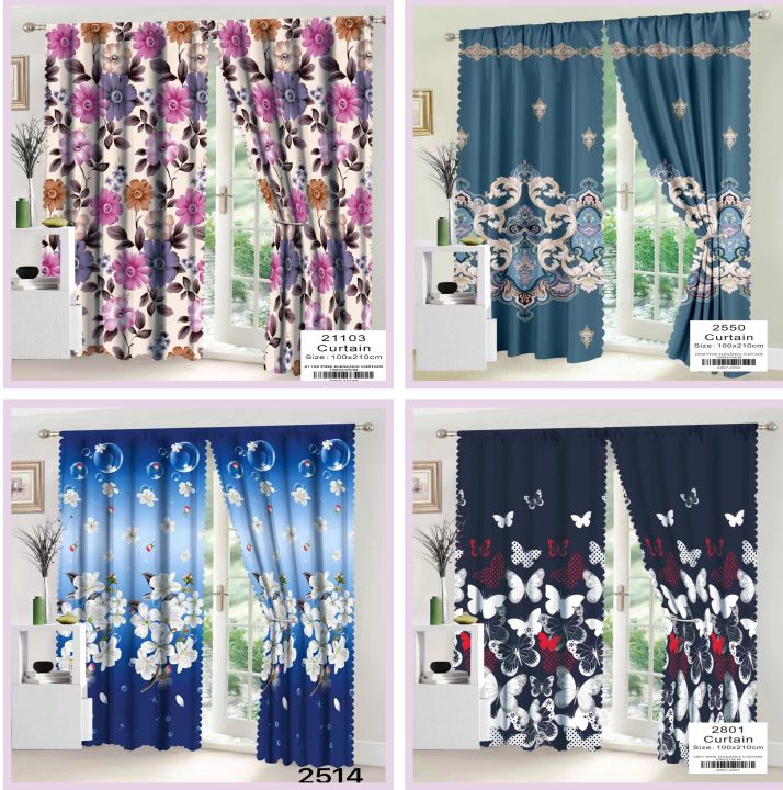 ASPIRED CURTAIN FLORAL DESIGN FOR WINDOW OR DOOR CURTAIN WITHOUT ...