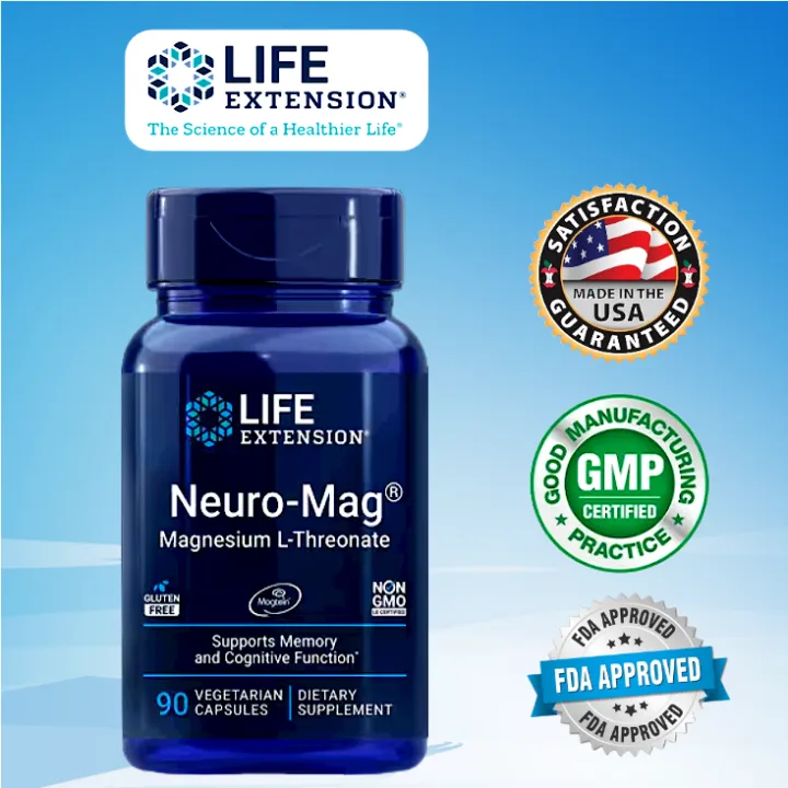 Life Extension Neuro-Mag Magnesium L-Threonate, Vegetarian Capsules, 90 ...
