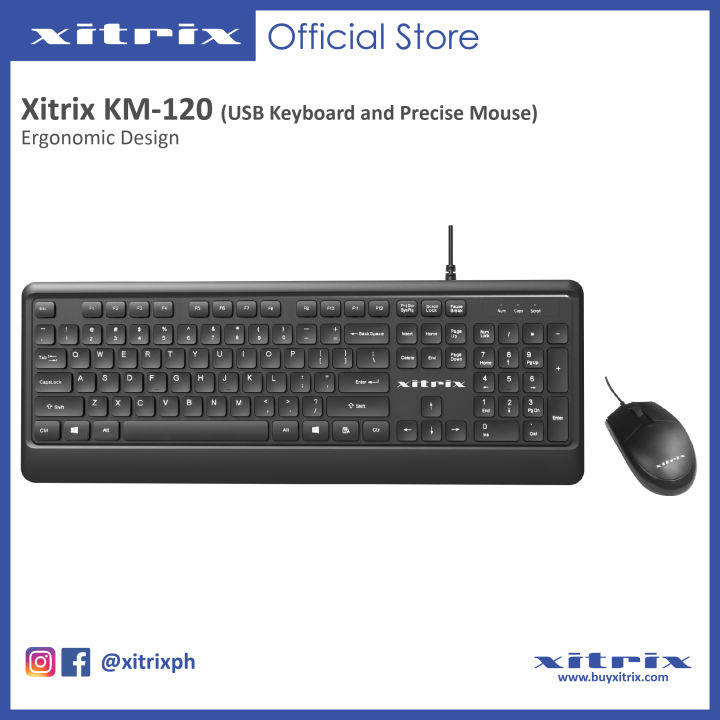 Xitrix Ergonomic Design USB Business Keyboard and Mouse | Lazada PH