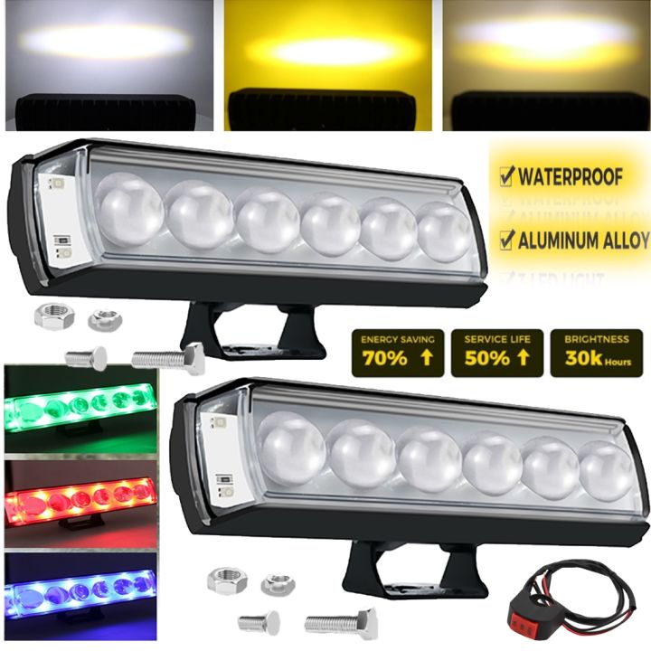 Mini Driving Lights led White+Yellow/6 modes waterproof V9 light One ...
