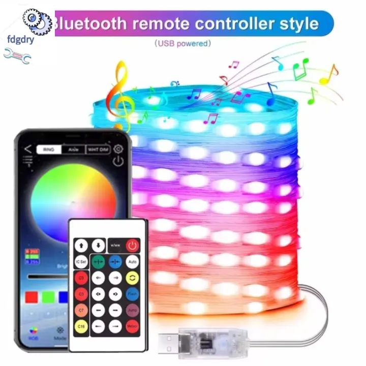 FDGDRY Dreamcolor Changing LED Bluetooth Fairy Lights Bluetooth Music ...