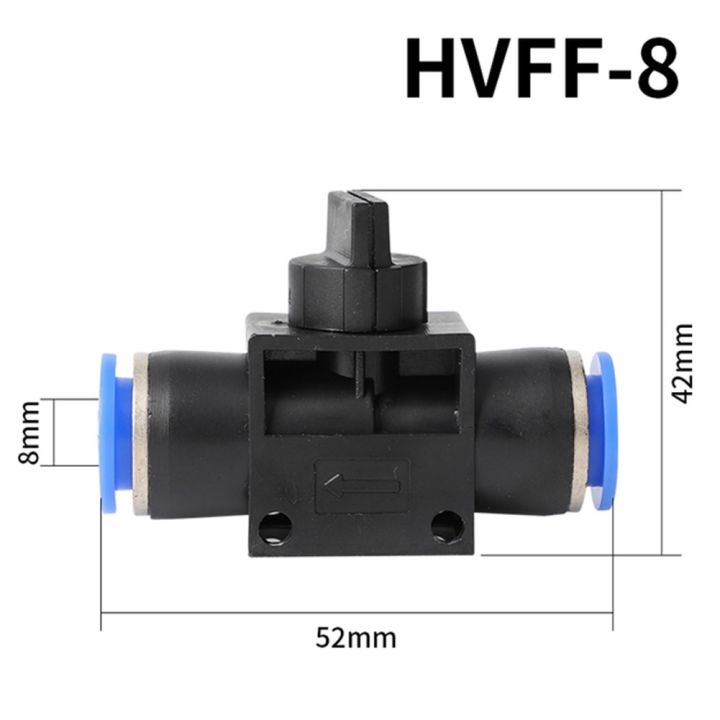 T shaped HVFF Pneumatic Air 2 Way Quick Fitting Push Connector Tube Hose 4 6 8 10 12mm OD Pipe ...
