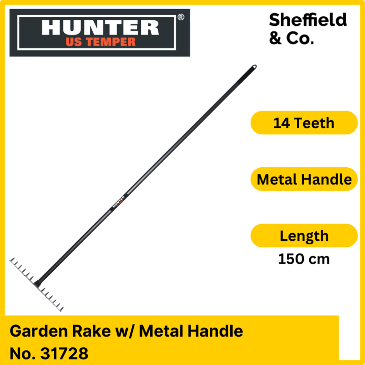 HUNTER Garden Rake (14 Teeth) with Metal Handle, No. 31727 | Lazada PH