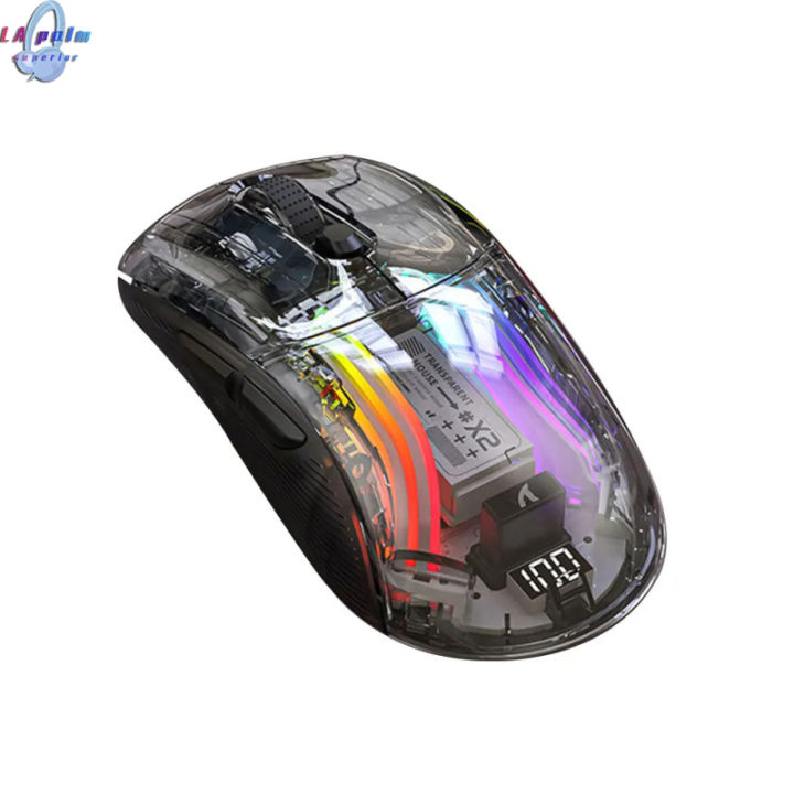 Attack Shark X2 Gaming Mouse Transparent 2.4G Wireless 3D RGB Computer ...