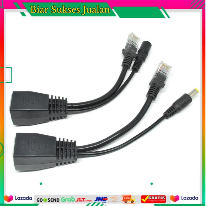Passive PoE Power Over Ethernet Cable with Male & Female Power Plug ...