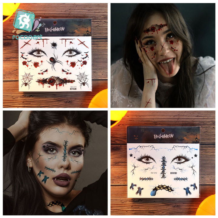 Bv&Bv (พร้อมส่งในไทย🇹🇭) Y101 Tattoo Halloween สติ๊กทูรอยแผล แทททูฮา ...