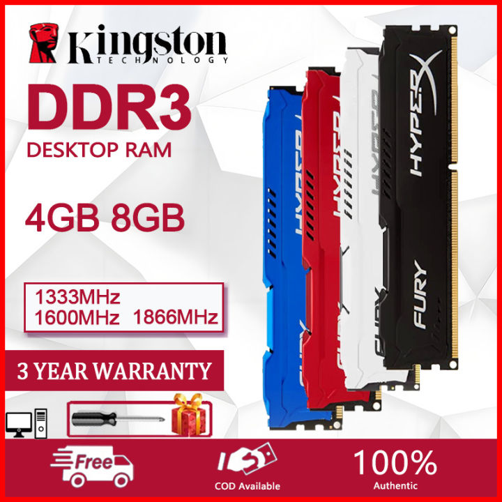 【24H SENT】Kingston HyperX 4GB 8GB DDR3 RAM 1333MHZ 1600MHZ 1866MHZ 240Pin 1.5v DIMM Desktop ...