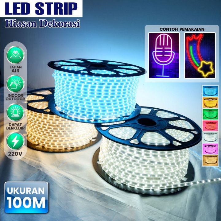 BW-C883 Lampu LED Strip Selang 5050 Uk 100Meter 220V Fleksibel ...