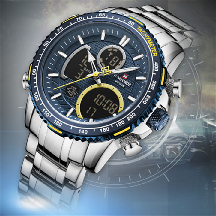 NAVIFORCE Watch for Men Waterproof Dual Display Sport Wristwatch ...