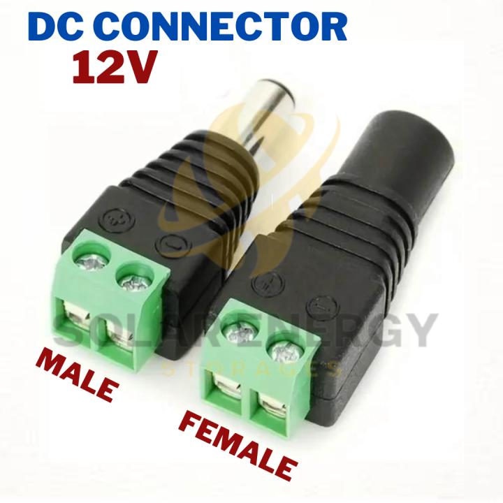 DC Connector - 12V DC Power Plug Jack Adapter Connector - Male Female ...