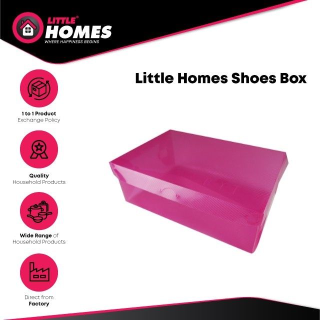 Little Homes Shoes Box - Pink Transparent Plastic Shoes Storage ...