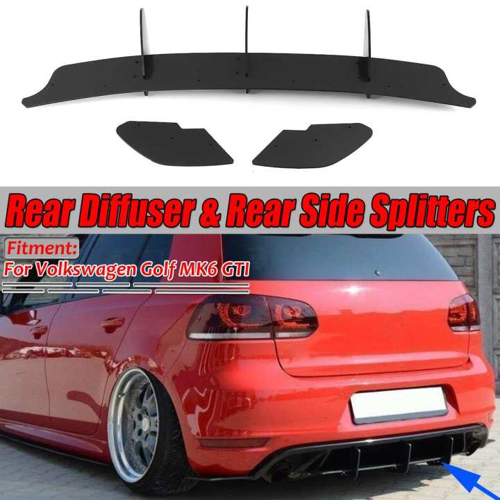Car Rear Bumper Lip Diffuser Splitters Body Kit Spoiler Aprons Cover ...