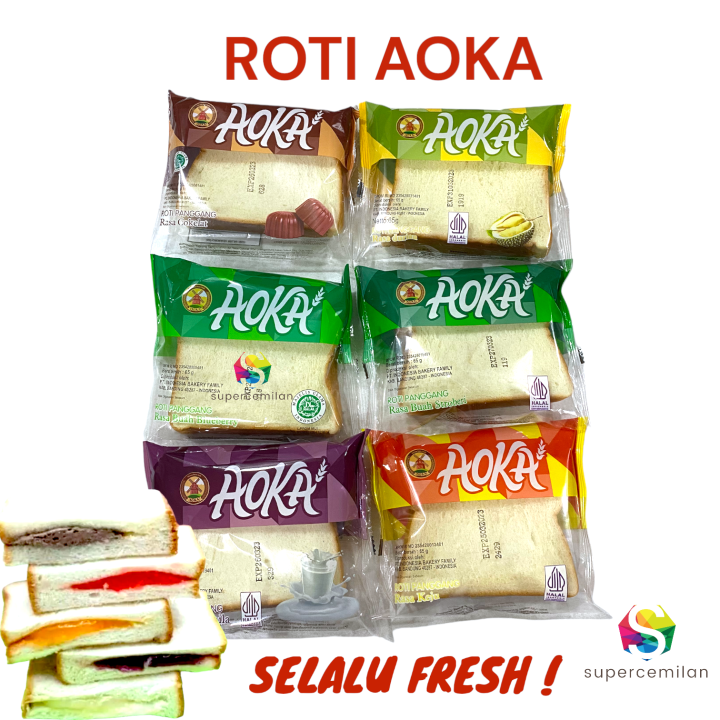 AOKA Roti Panggang Viral Cokelat / Keju / Durian 65 Gram | Lazada Indonesia