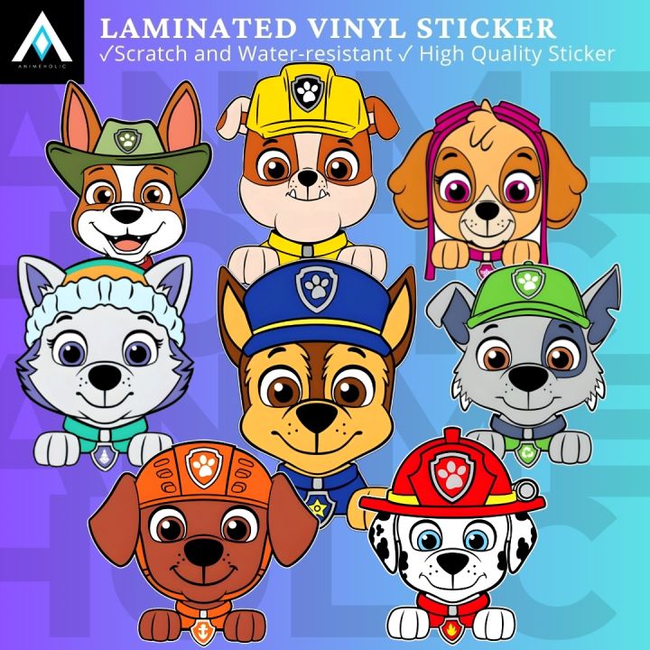 PAW PATROL "THE MIGHTY PUPS" LAMINATED VINYL STICKERS |~ ANIMEHOLIC ...