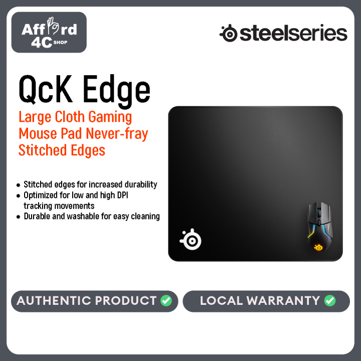 SteelSeries QcK Edge Large Cloth Gaming Mouse Pad Never-fray Stitched ...
