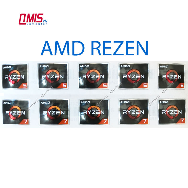 1 CÁI TEM LOGO AMD RYZEN 5, AMD RYZEN 7 - Tem dán logo card đồ họa cho ...