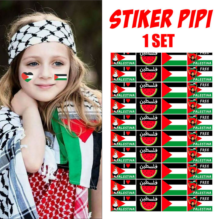Stiker Pipi Palestine - Tempelan Pipi Bendera Sticker Palestina ...