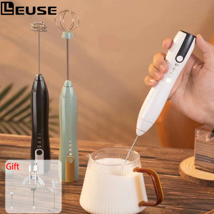 LEUSE 3-Speeds Electric Hand Mixer for Baking Rechargeable Portable ...