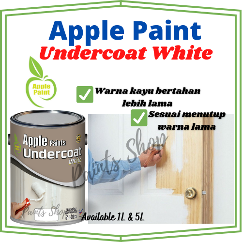 1L & 5L APPLE WHITE UNDERCOAT ⚒ Cat Alas Kayu / Cat Undercoat Kayu ...